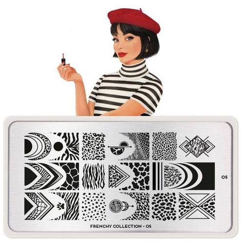 Frenchy 05 | Animal Print French Manicure Stamping Plates | MoYou London